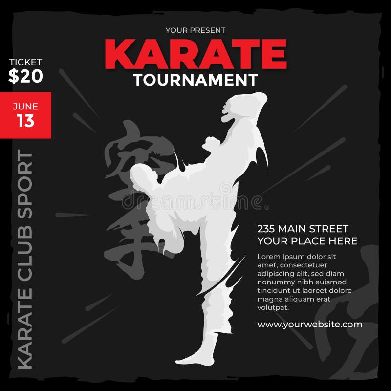 Karate Tournament Social Media Post Template Stock Vector ...