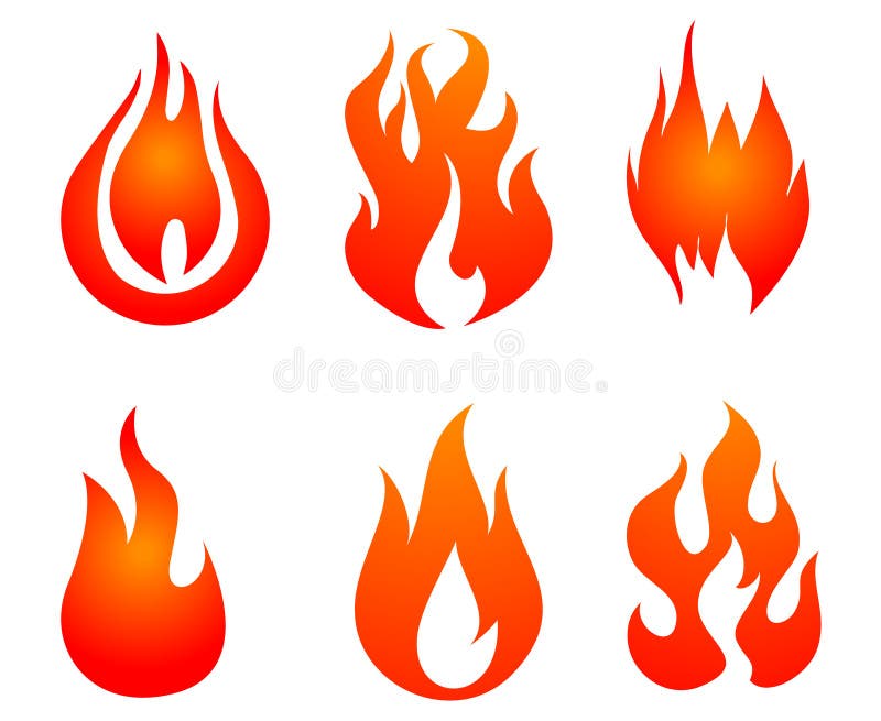 Abstract Fire Torch Collection Black Design Icons Stock Vector ...