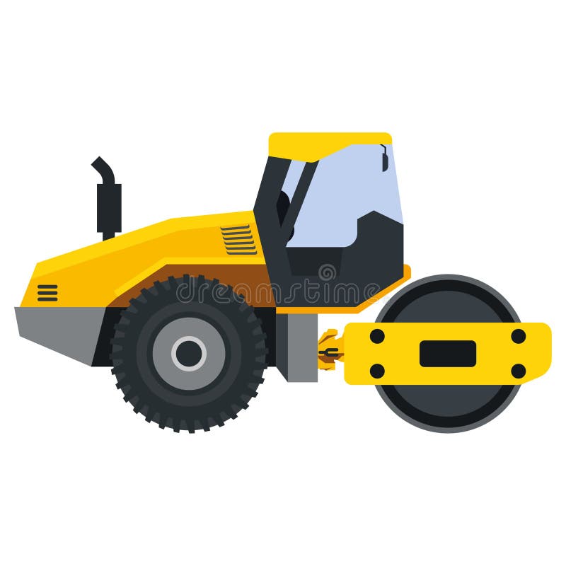 Illustration for Construction Machinery Vehicle Road Roller. Stock ...