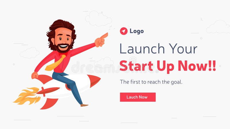 Banner Design of Launch Your Start Up Now Stock Vector - Illustration ...