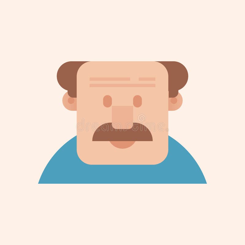 Flat Design Character, Old Man Character, Vector Illustration Stock ...