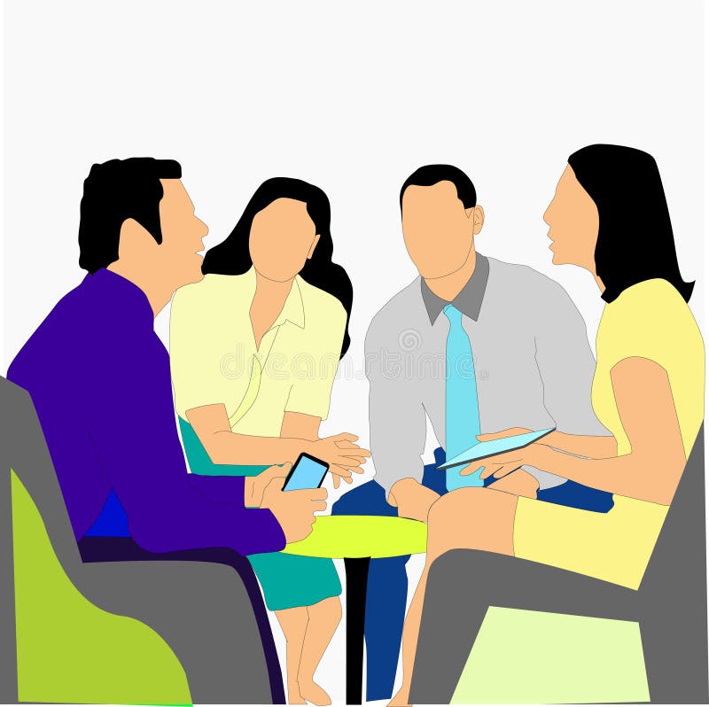 Group Discussion Vector Art & Illustration Stock Vector - Illustration ...
