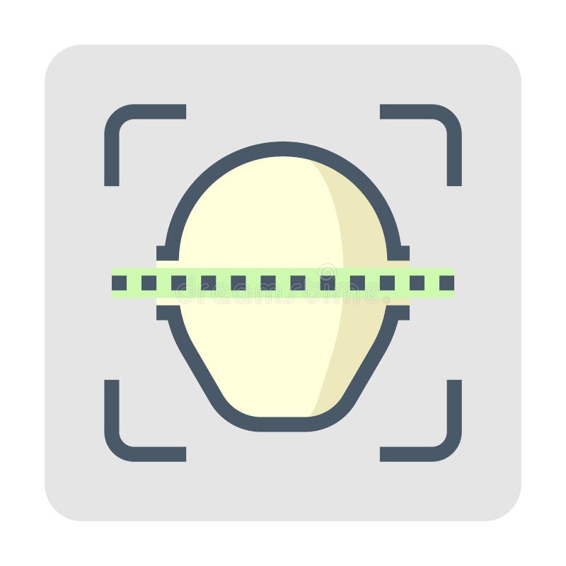 Biometric Facial Recognition System Vector Icon Design, 48X48 Pixel ...