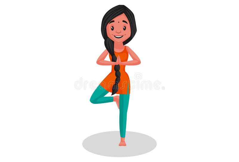 Girl Vrikshasana Stock Illustrations – 274 Girl Vrikshasana Stock ...