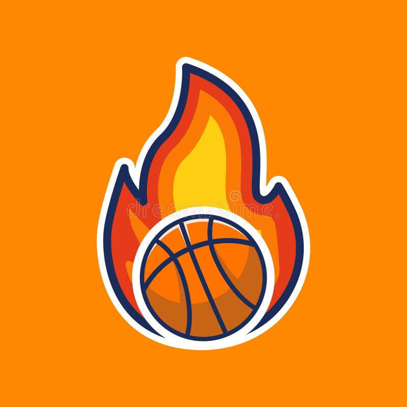 Basketball Covered in Fire Illustration, Basketball Icon, Basketball ...