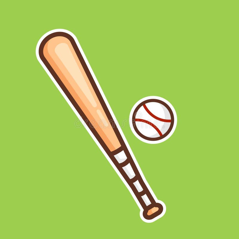 Stick Baseball and Baseball Simple Style, Baseball Isolated Design ...