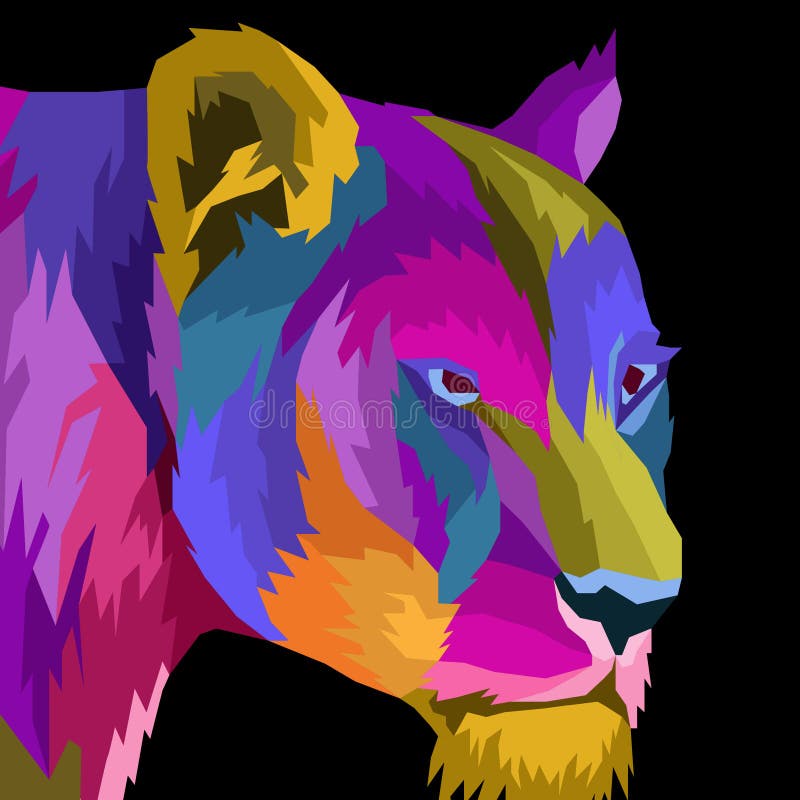 Colorful Lion Pop Art Portrait Premium Vector Poster Design Stock ...