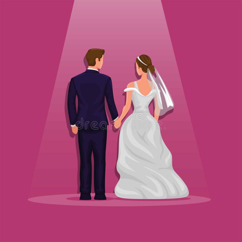 Bride Groom Back View Stock Illustrations – 82 Bride Groom Back View ...