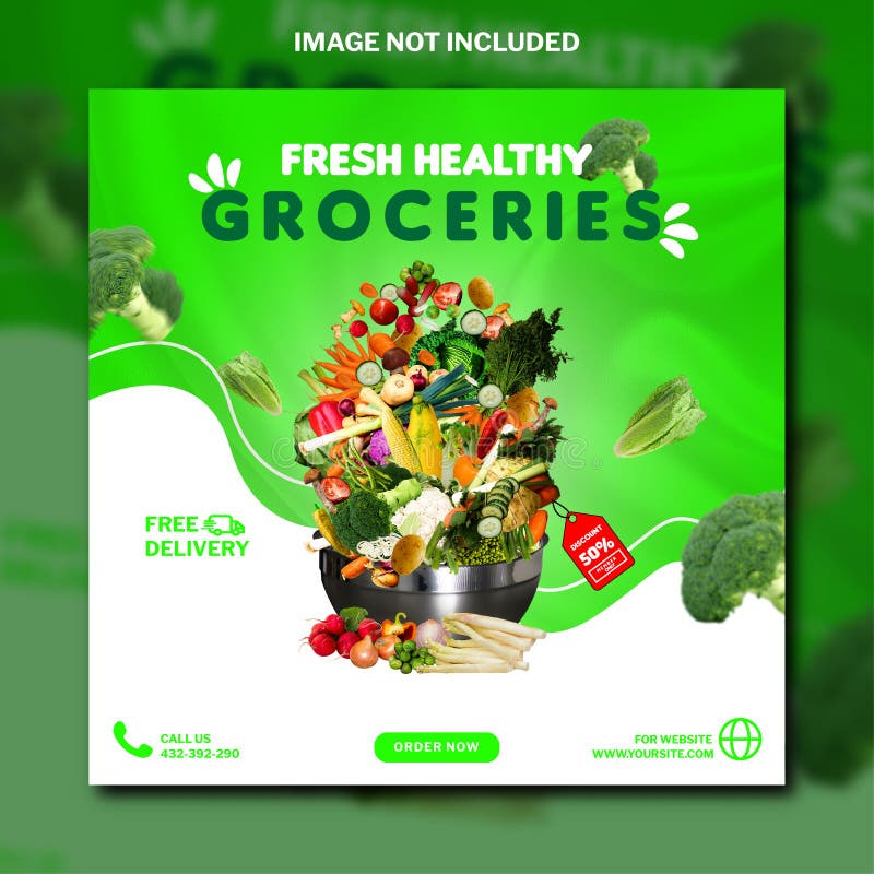 Vegetable Promotion Social Media Template Stock Vector - Illustration ...