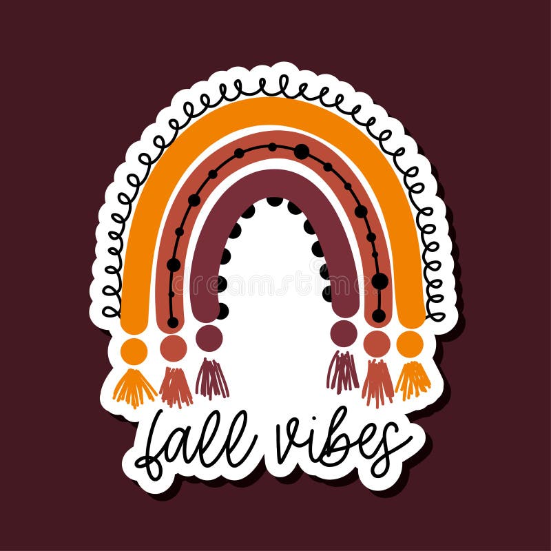 Fall Vibes Paper Word Sign with Colorful Spectrum Paint Brush Strokes ...