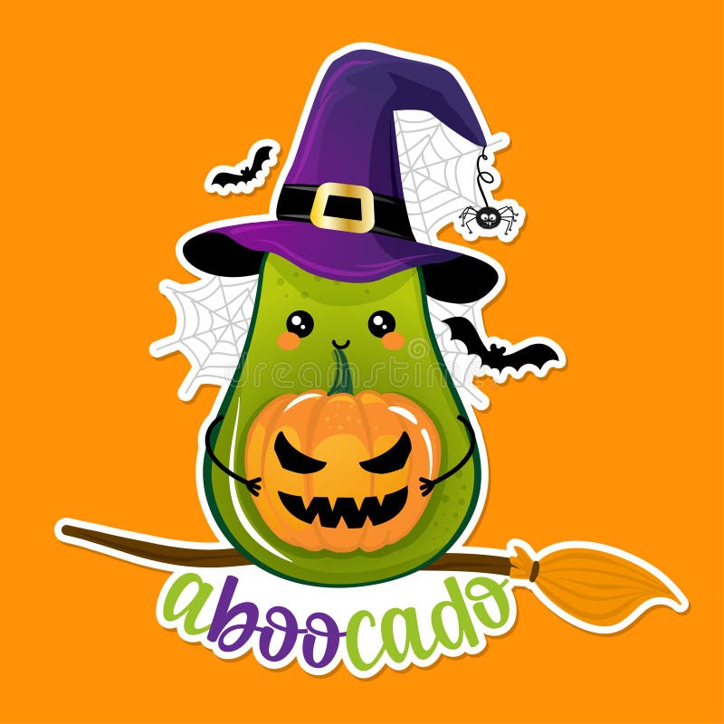 Aboocado a-boo-cado Pun - Avocado Character Stock Vector - Illustration ...