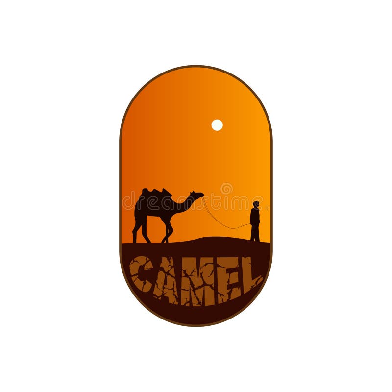 Camel Logo Image in the Desert in the Afternoon Stock Vector ...