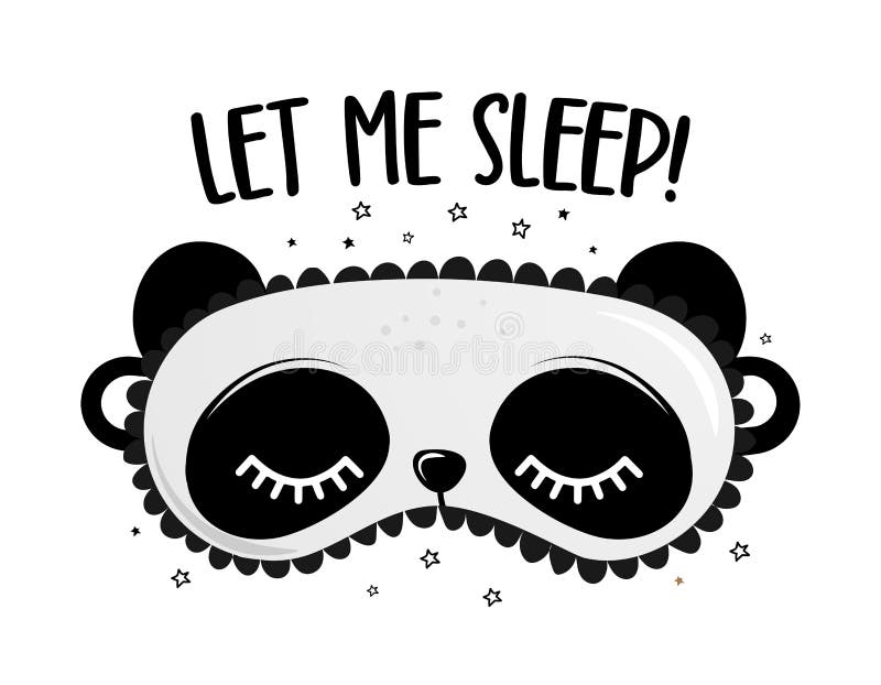 Net Me Sleep! - Funny Hand Drawn Doodle. Sleeping Mask, Stars, Hearts ...