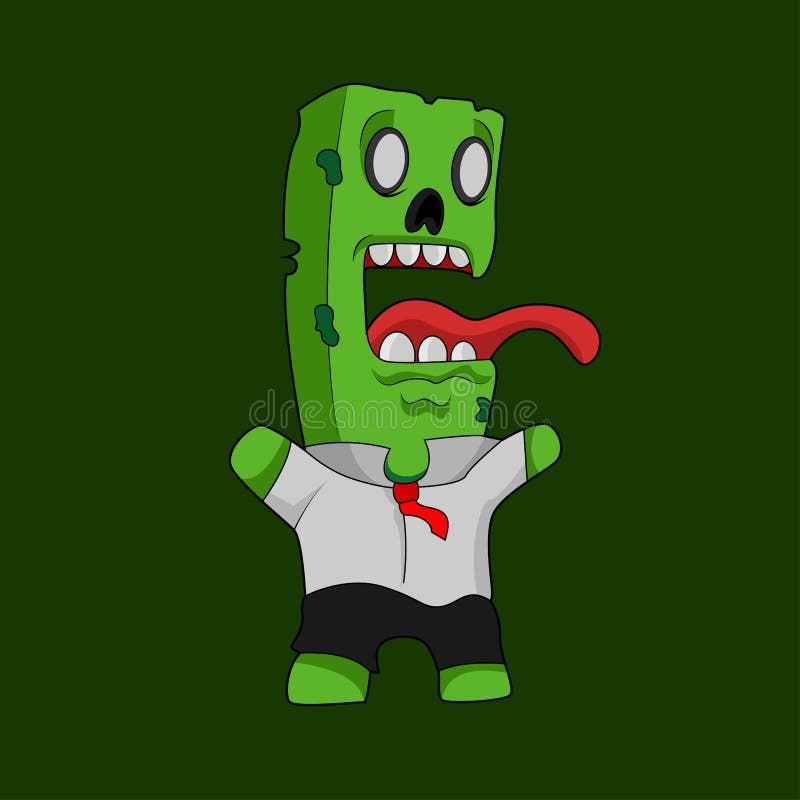 Illustration Vector Graphic of Zombie Square Want To Eat You Stock ...