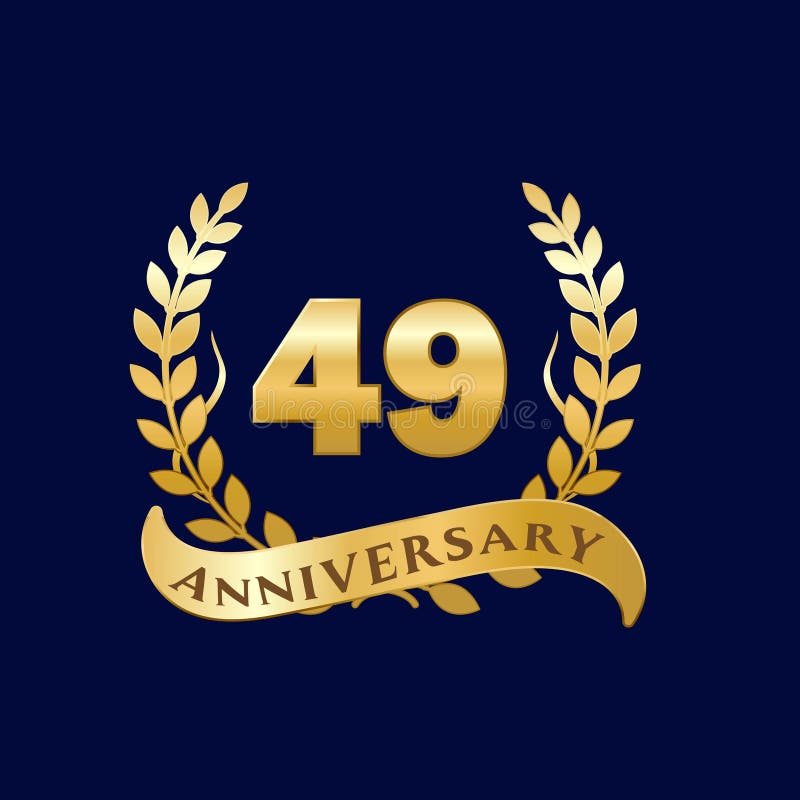 Forty Nine Anniversary Celebration Vector Icon. Stock Vector ...
