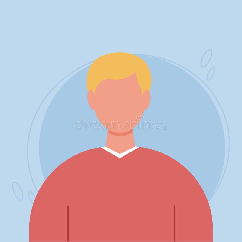 Young Man Portrait with Short Blond Hairstyle. Male Faceless Bust Stock ...