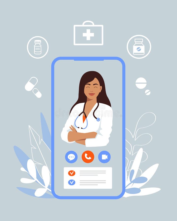 Online Doctor. Virtual Medicine. Online Consultation Using Smartphone ...
