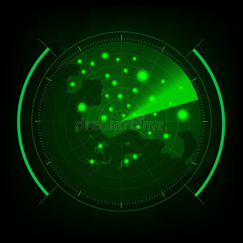 Radar scan detect model stock illustration. Illustration of signal ...