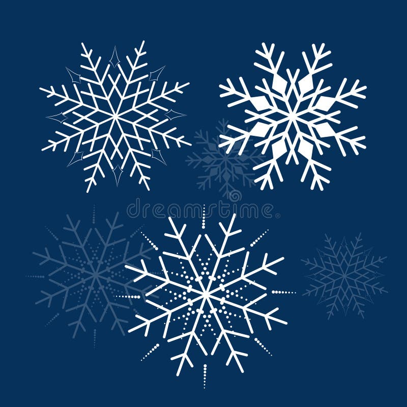 Snow Crystals Shapes Falling in Christmas . Stock Vector - Illustration ...
