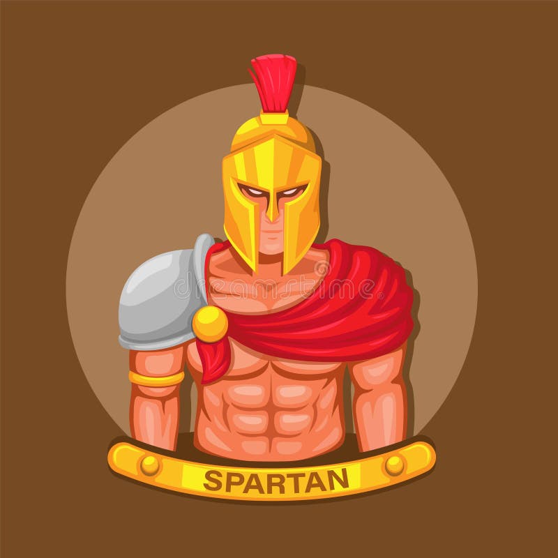 Spartan Figure Mascot Greek Legendary Soldier Heroes Cartoon ...