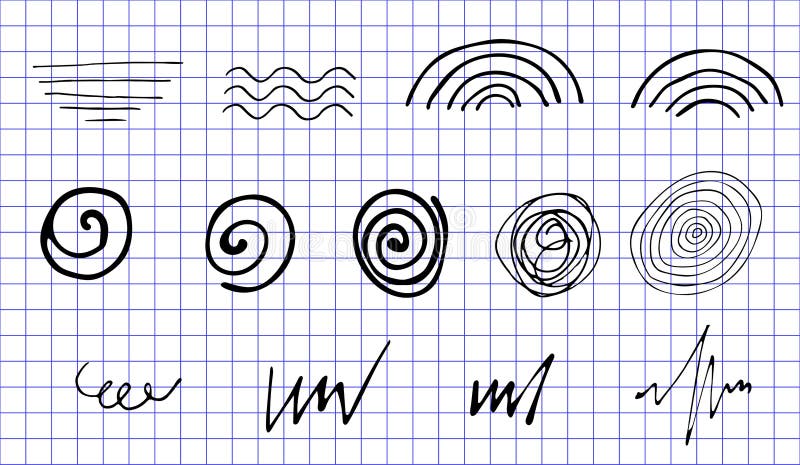 Abstract Trendy Hand Drawn Shapes and Design Elements Set. Stock Vector ...