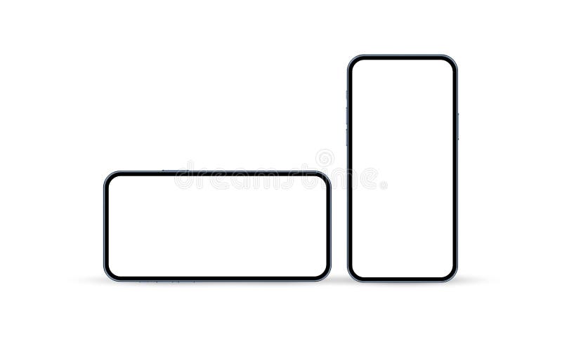 Smartphones Mockups, Vertical and Horizontal Screens Stock Vector ...
