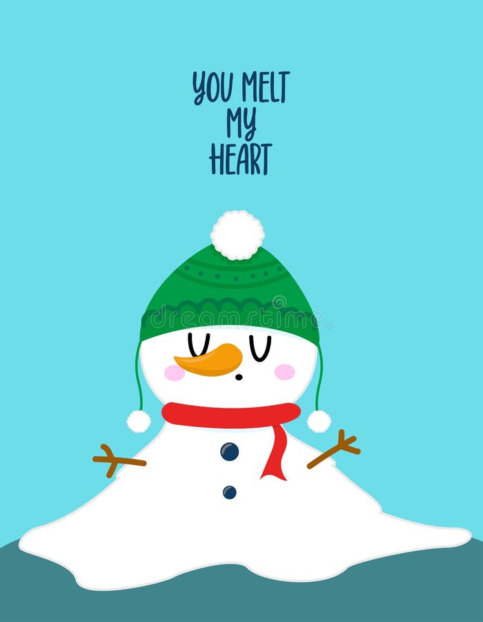 You Melt My Heart - Greeting Card with Phrase for Christmas. Stock ...
