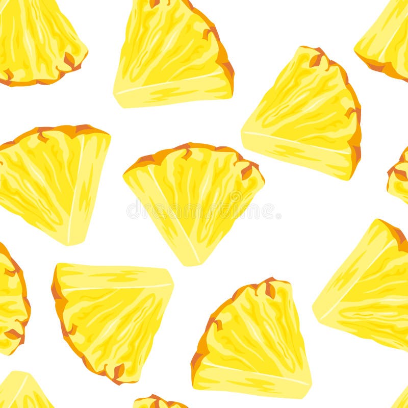 Pineapple Slices Seamless Pattern. Vector Illustration of Sweet Tropical Fruit Stock Vector ...
