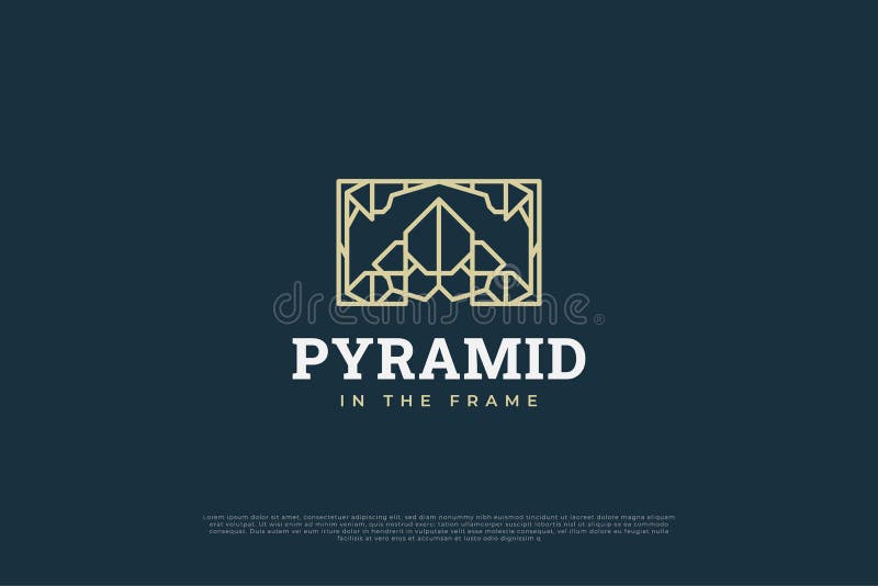 Pyramid Logo in Frame with Line Style and Abstract Concept for Your ...