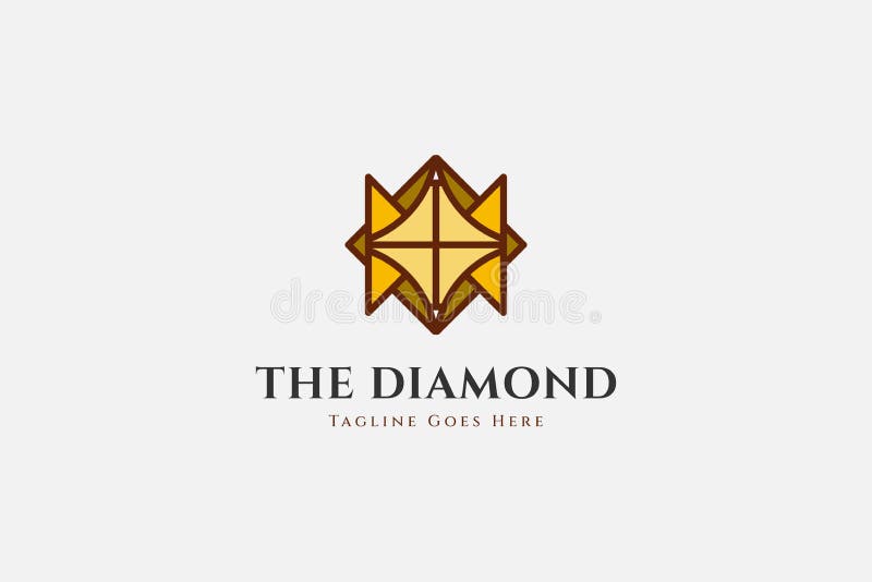 Abstract Diamond Logo with Cartoon Style in Colorful Vintage Concept ...