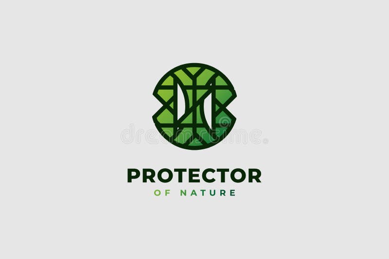 Nature Protector Logo with Abstract Concept in Cartoon Style Stock ...