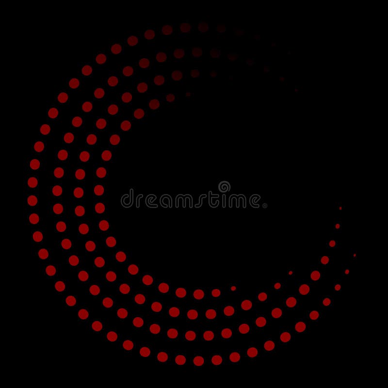 A Black Background Contain Red Dotted Wrapped in Circular Motion Stock ...
