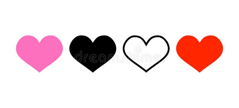 Set of Hearts - Four Pieces Set of Vector Graphic Hearts for Logo ...