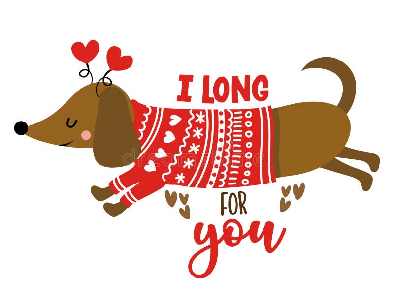 I Long for You - Doodle Draw and Phrase for Valentines Day. Stock ...