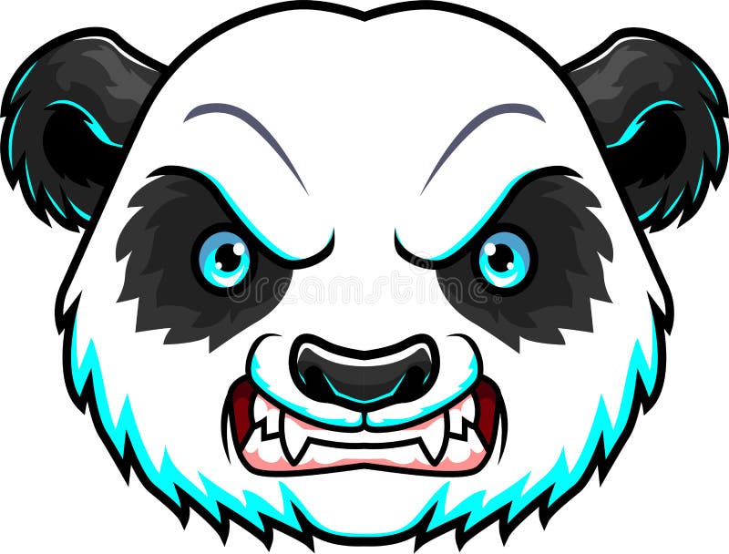 Cartoon Angry Panda Head Mascot Design Stock Vector - Illustration of ...