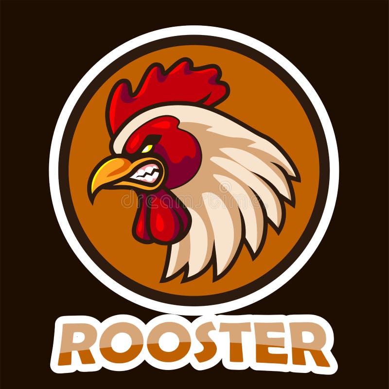 Cartoon Angry Rooster Head Mascot Design Stock Vector - Illustration of ...