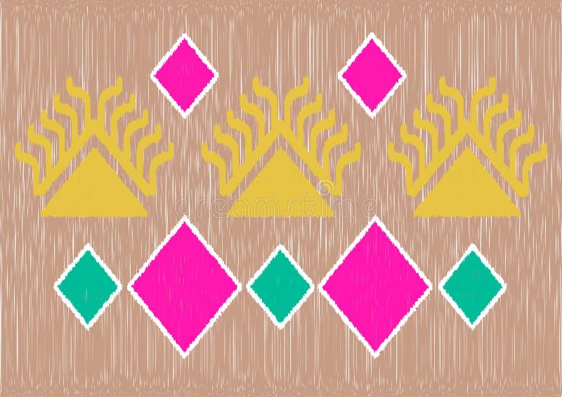 Simple Ikat Fabric Pattern Background Stock Vector - Illustration of ...