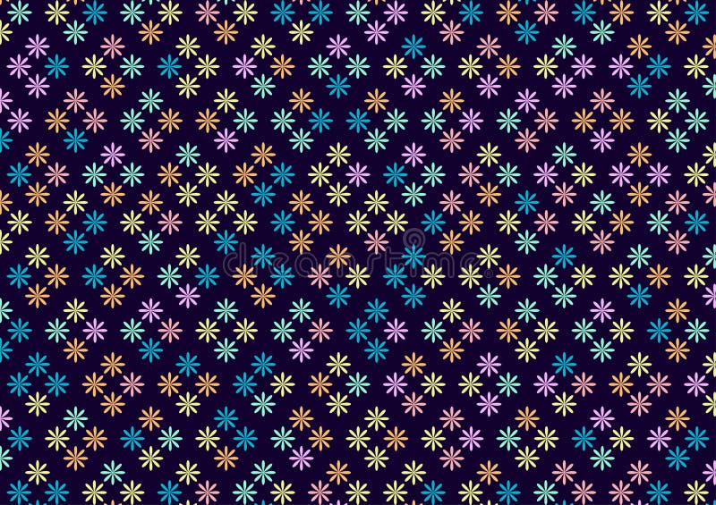 Minimal Blooming Flowers Filled Random Color Stock Vector ...