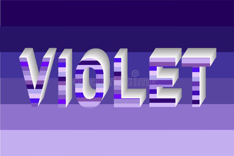 Color Pallete . Name of Violet Color, 3D Illustration Stock Vector ...
