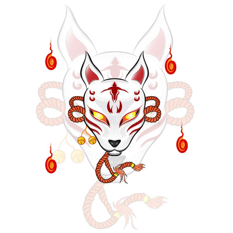 Traditional Japanese Mask Anbu Kitsune Vector Illustration Stock Vector ...