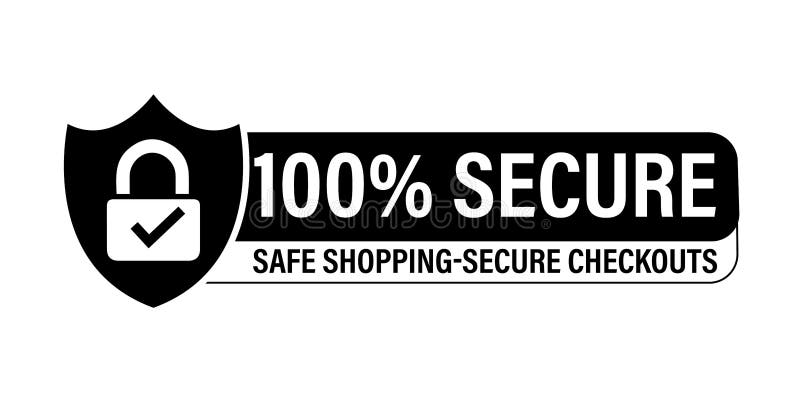 100 Secure, Safe Shopping-secure Checkouts Vector Icon Stock Vector ...
