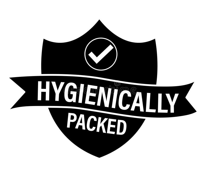 Hygienically Packed Vector Icon with Tick Mark Stock Vector ...