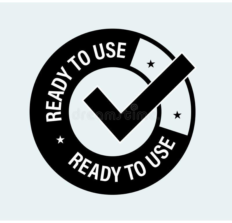 `ready to use` vector icon stock vector. Illustration of label - 241984183