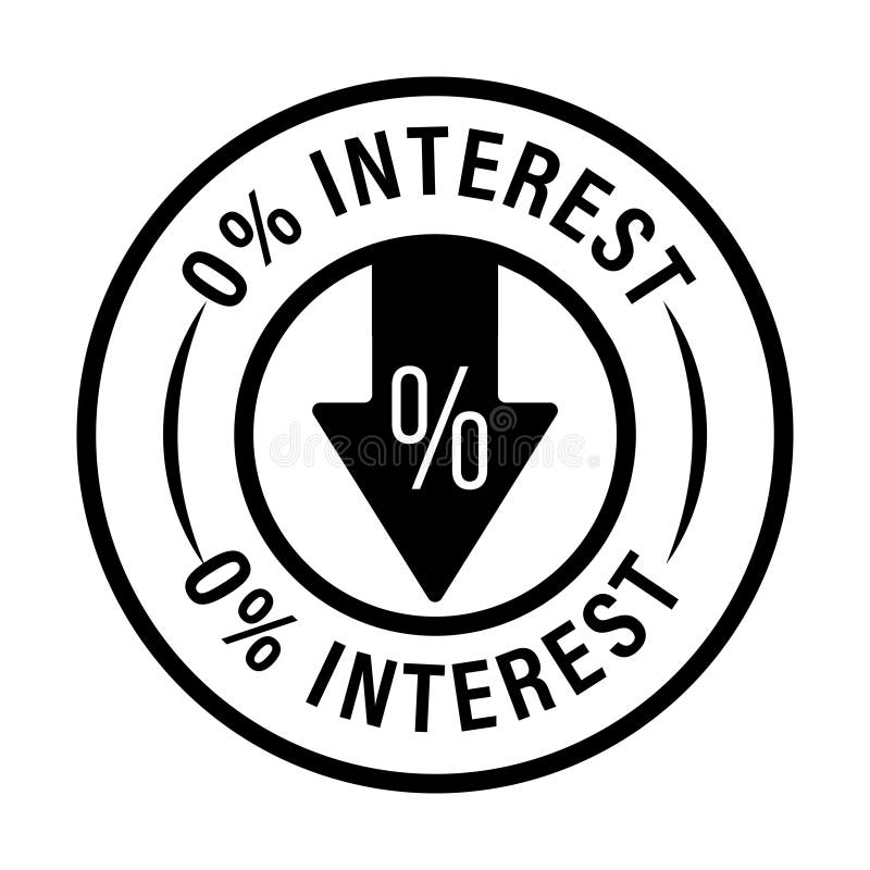 Zero Percentage Interest Vector Icon Stock Vector - Illustration of ...