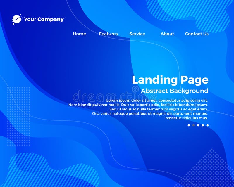 Blue Dynamic Landing Page Abstract Background Stock Vector ...
