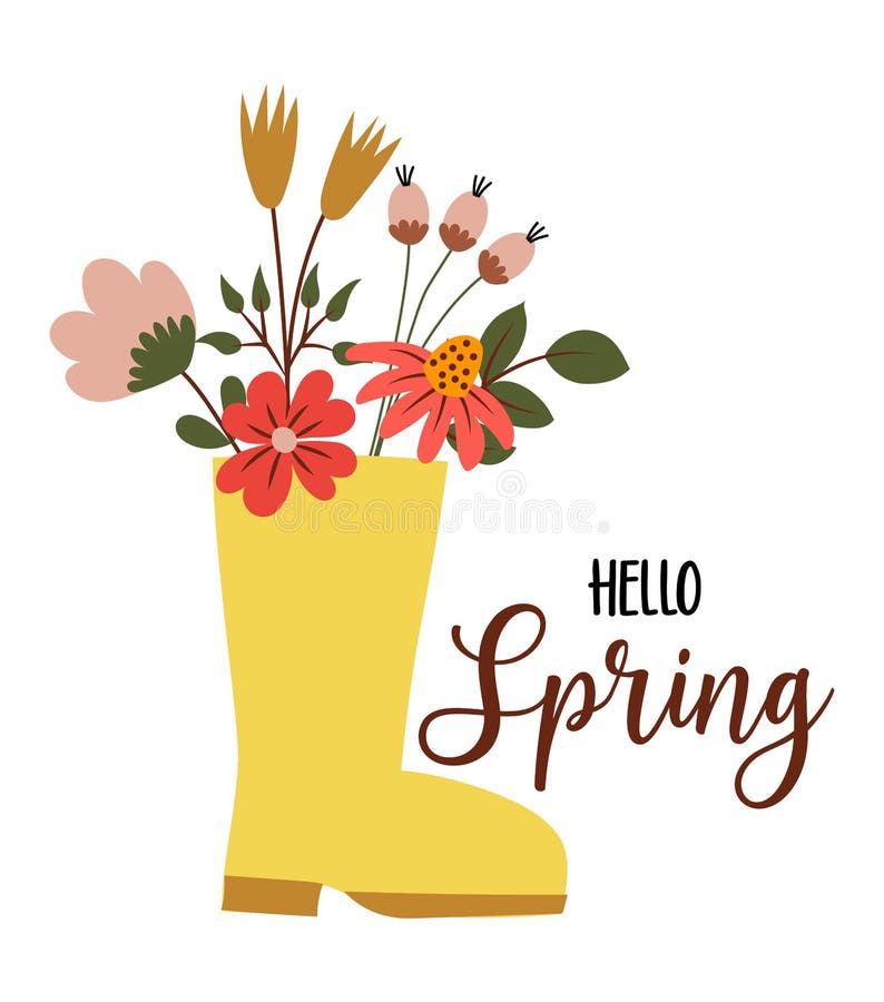 Hello Spring! - Colorful Pastel Easter Rainbow Greeting Card Stock ...