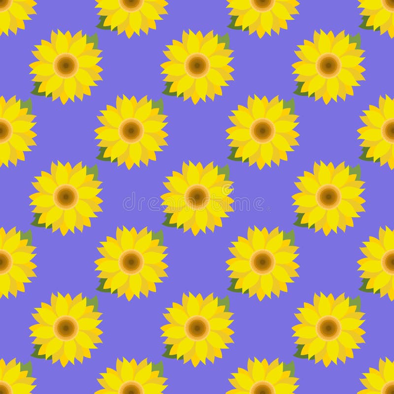 Seamless Pattern Abstract Sunflower Stock Vector - Illustration of ...