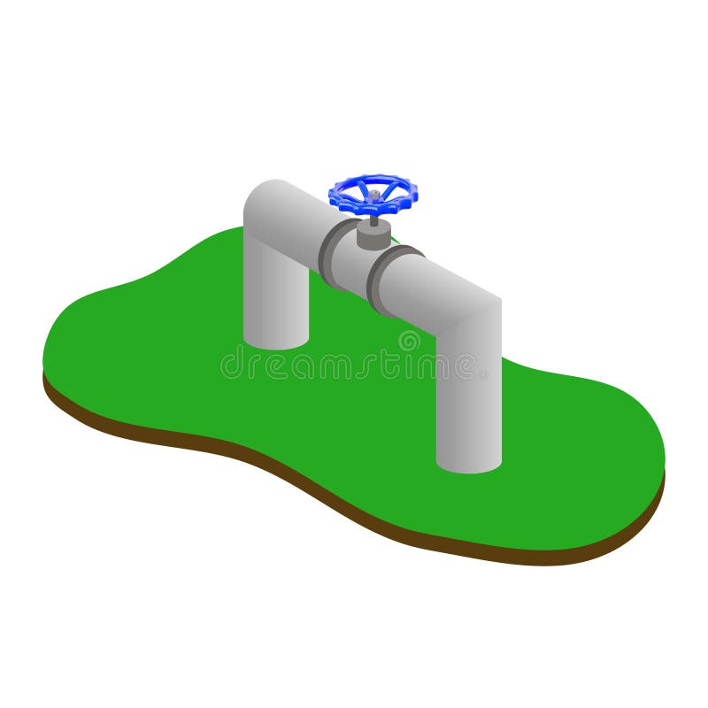Gas Pipeline with a Blue Valve on a Steel Pipe Isolated on a White ...