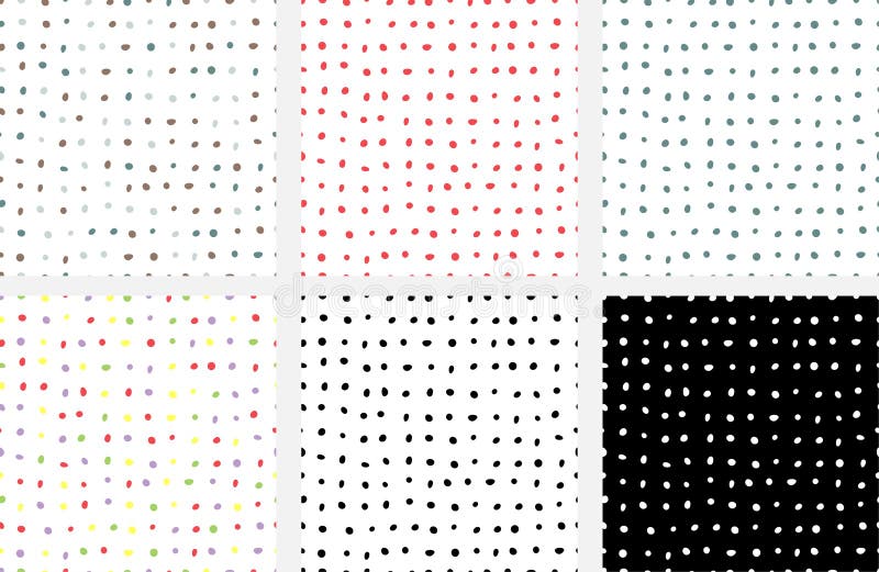 Set of Seamless Multicolored Dotted Patterns. Stock Vector ...