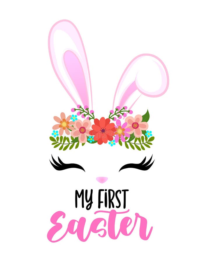 My First 1st Easter - Hand Drawn Modern Calligraphy Design Vector ...